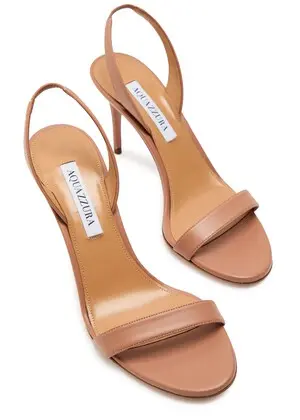 AQUAZZURA So 85 Leather Slingback Sandals - Nude