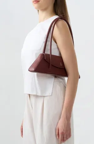 BEHNO Diana Leather Shoulder Bag - Brick