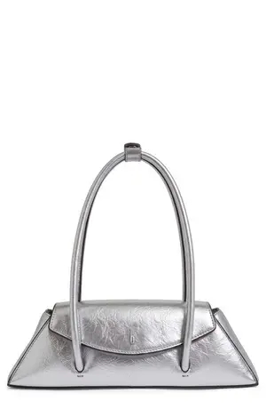 BEHNO Diana Leather Shoulder Bag Silver