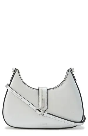 BEHNO Mini Leena Metallic Leather Crossbody Bag - Silver