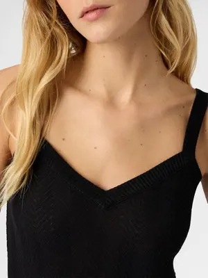 Missoni Sleeveless Zigzag Knit Top - Black