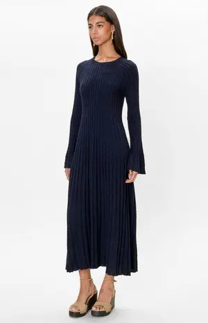 Rebecca Taylor Ella Sweater Midi Dress - Navy