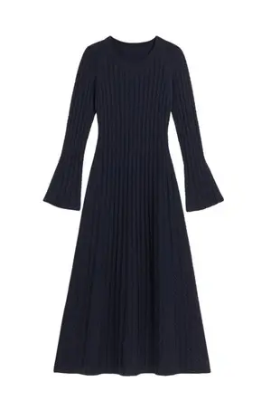 Rebecca Taylor Ella Sweater Midi Dress - Navy