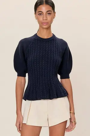 Rebecca Taylor Ella Knit Sweater - Navy