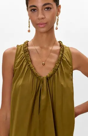 Rebecca Taylor Lilou Sleeveless Maxi Dress - Leaf Green