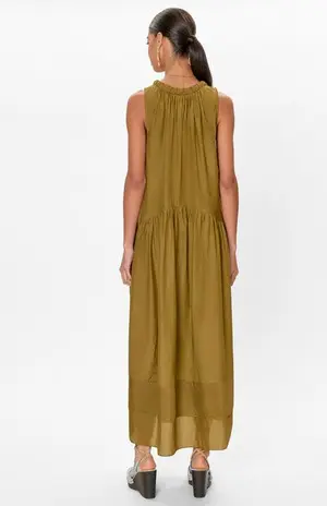 Rebecca Taylor Lilou Sleeveless Maxi Dress - Leaf Green