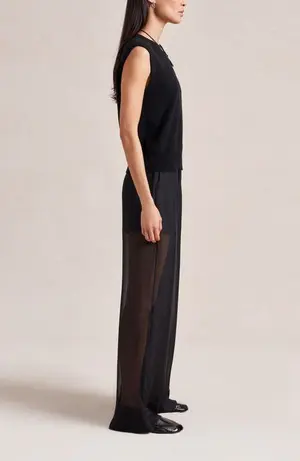 LA LIGNE Ayla Wide Leg Silk Chiffon Pant