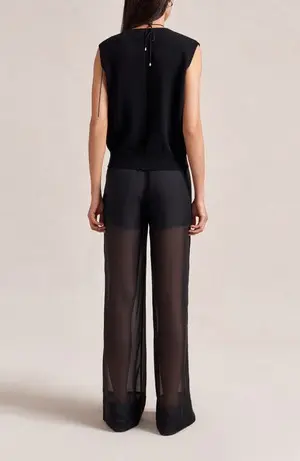 LA LIGNE Ayla Wide Leg Silk Chiffon Pant