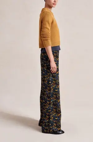 LA LIGNE Printed Silk Chiffon Pant