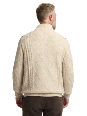 PAUL FREDRICK Donegal Full Zip Mock Neck Sweater