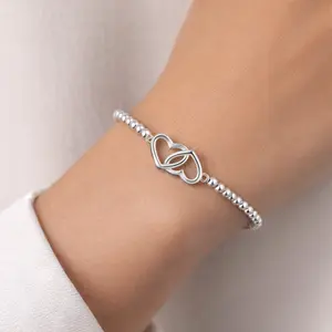 DONATELLO GIAN Beaded Intertwined Heart Bracelet