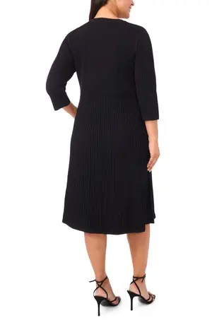 Halogen Ribbed Fit & Flare Sweater Dress
