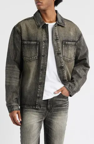 RtA Norris Washed Denim Shirt Jacket