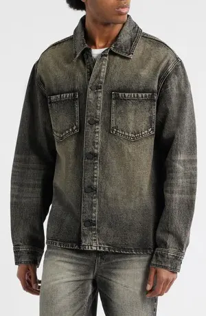 RtA Norris Washed Denim Shirt Jacket