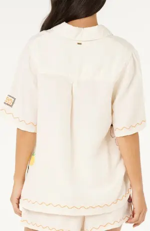 Rip Curl Embroidered Linen Blend Shirt