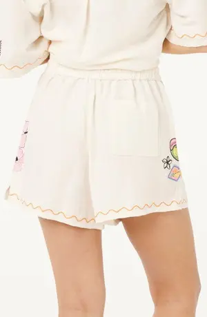 Rip Curl Embroidered Linen Blend Shorts