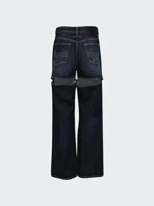 JEAN PAUL GAULTIER Cut-out Wide-leg Jeans - Blue