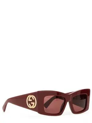 Gucci Square Frame Sunglasses - Red