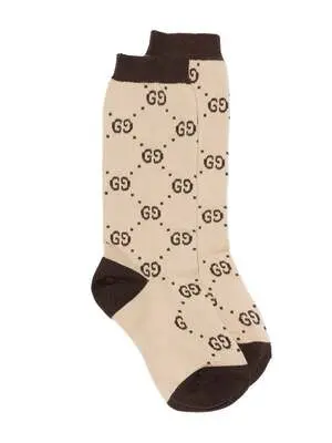 Gucci Logo Crew Socks - Beige