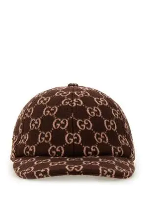 Gucci Gg Wool Baseball Cap - Brown