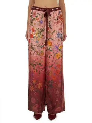 Gucci Printed Silk Wide Leg Pants