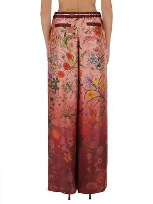 Gucci Printed Silk Wide Leg Pants