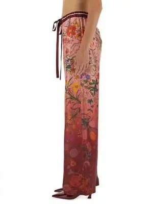 Gucci Printed Silk Wide Leg Pants