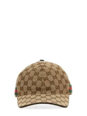 Gucci Baseball Cap With Web - Beige