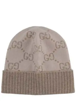 Gucci Jacquard Gg Beanie - Dove