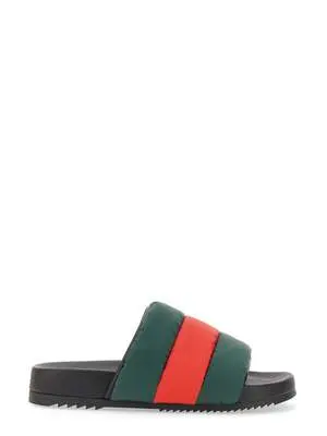 Gucci Slider Sandal With Web Ribbon