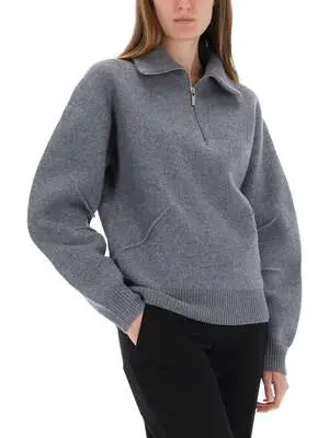 Helmut Lang Zippered 'apex' Jersey - Grey