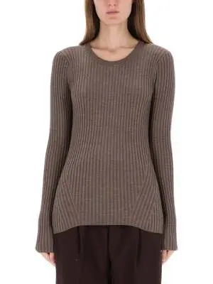 Helmut Lang Ribbed Knit Top With Open Back