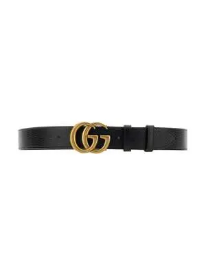 Gucci Reversible Belt With Double G Buckle - Black