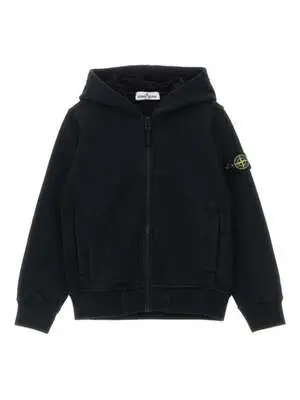 Stone Island Hooded Cotton Sweatshirt - Black