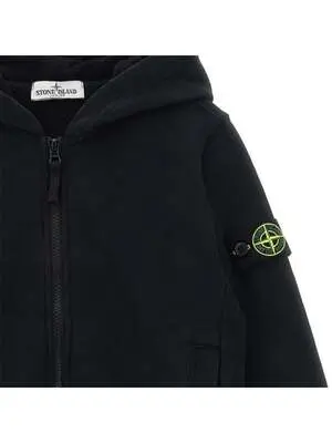 Stone Island Hooded Cotton Sweatshirt - Black