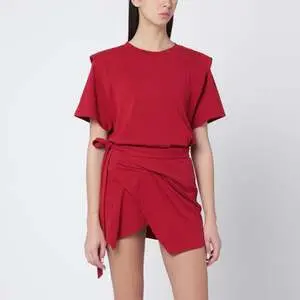 Isabel Marant Cherry Coloured Zelitos Cotton T Shirt - Red