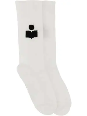 Isabel Marant Logo Socks - White