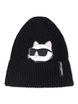 Karl Lagerfeld Beanie Hat & Snood - Black