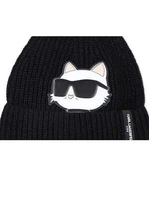 Karl Lagerfeld Beanie Hat & Snood - Black