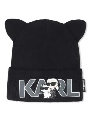 Karl Lagerfeld Logo Beanie - Black