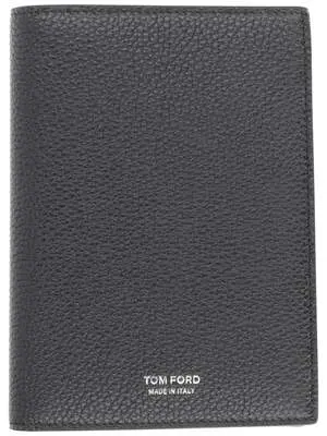TOM FORD Passport Holder With Logo - Black