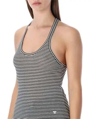 TOM FORD Striped Viscose Tank Top - Black White Stripes