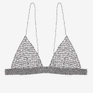 GOLDEN GOOSE Crochet Top With Crystals - Silver