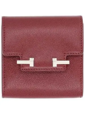 TOM FORD Leather Card Holder - Red