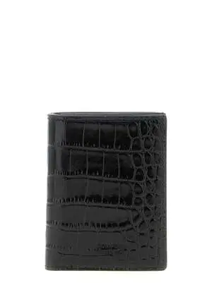 TOM FORD Cardholder Stmpa Crocodile - Black