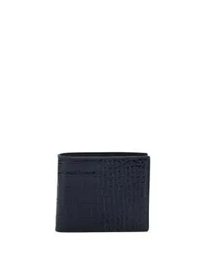 TOM FORD Crocodile Print Leather Wallet - Blue