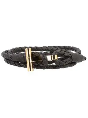 TOM FORD Braided Leather Bracelet - Brown