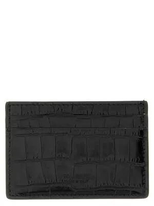 TOM FORD Crocodile Card Holder - Black