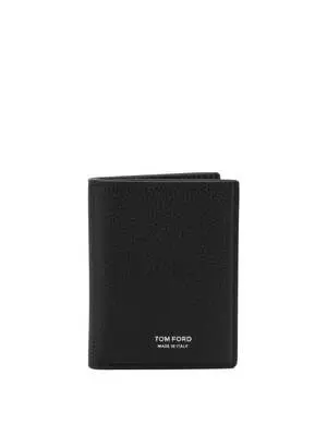 TOM FORD Grain Leather Folding Card Holder - Black