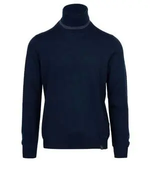 FAY Extra-fine Wool Turtleneck Sweater - Blue